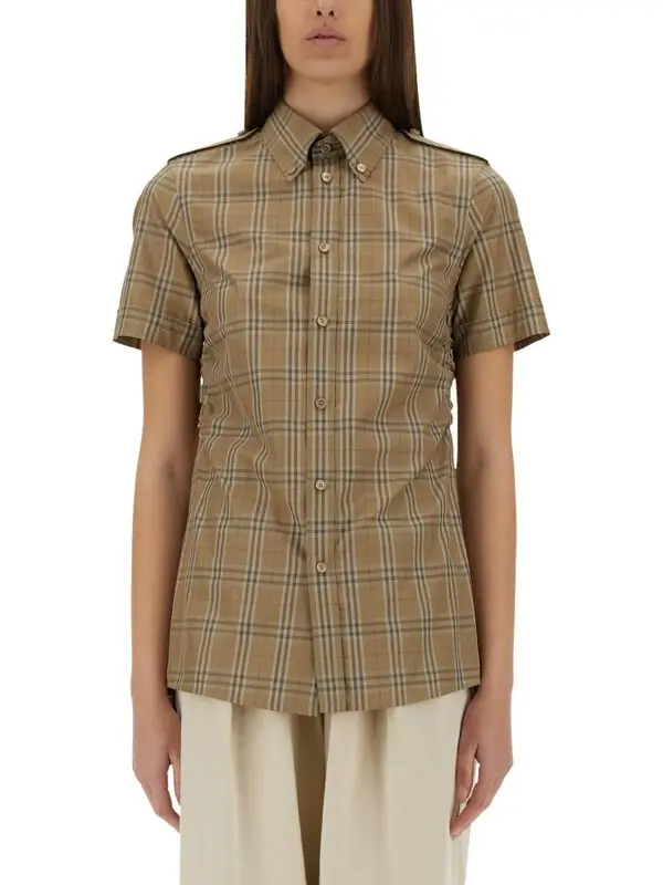 Burberry Cotton Check Shirt - Brown