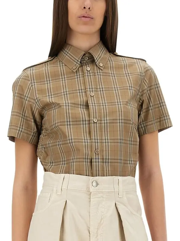 Burberry Cotton Check Shirt - Brown
