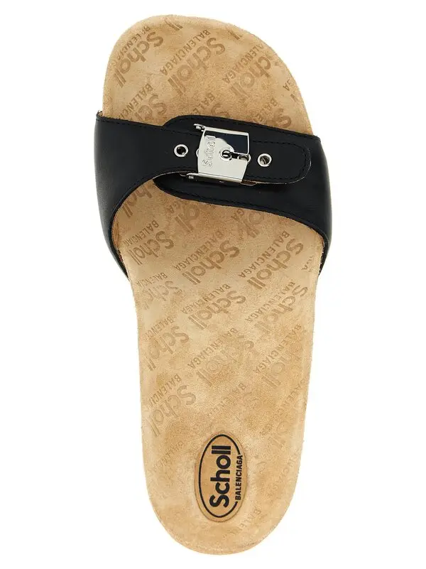 Balenciaga X Scholl Calf Leather Sandals - Black