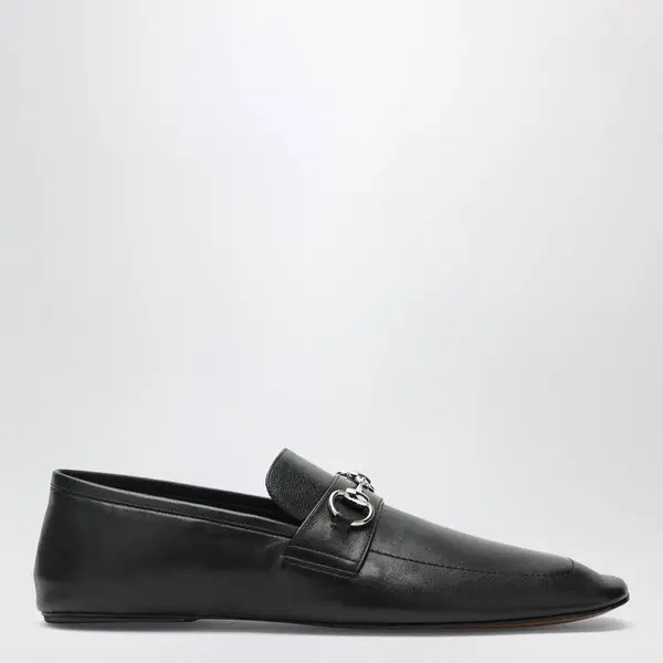 Gucci Leather Horsebit Loafers With Silver Hardware - Black