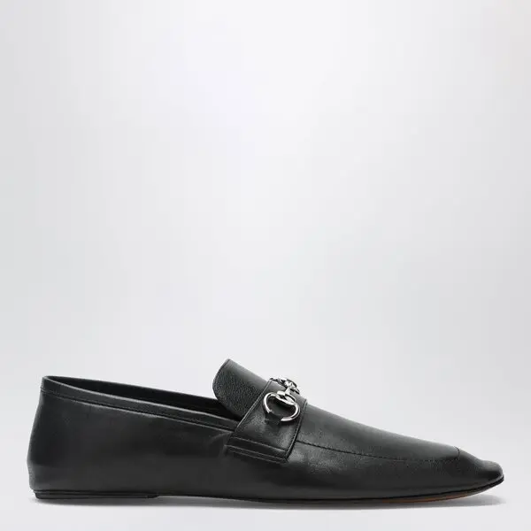 Gucci Leather Horsebit Loafers With Silver Hardware - Black