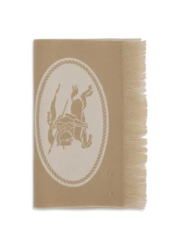 Burberry Logo Wool Scarf - Cream