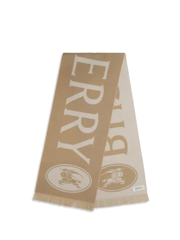 Burberry Logo Wool Scarf - Cream