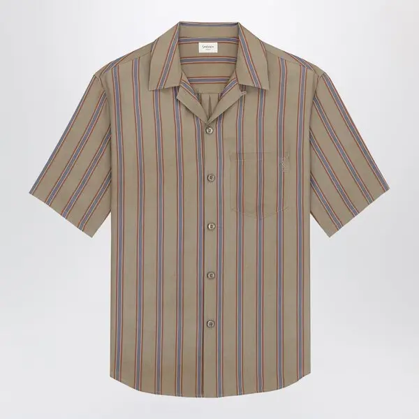 Saint Laurent Boxy Short-sleeve Button-up Cupro Shirt - Brown