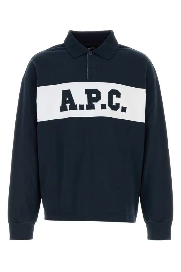 A.p.c. Navy Cotton Oversize Alexis Polo Shirt - Blue