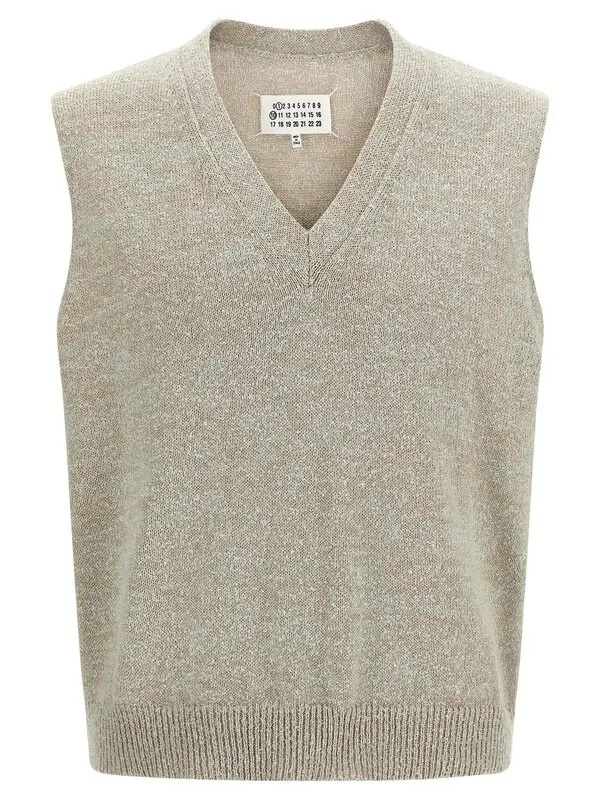 MAISON MARGIELA Bouclé Knit Vest - Cream