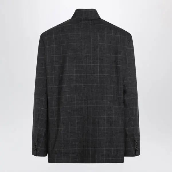 Balenciaga Grey Check Wool Jacket
