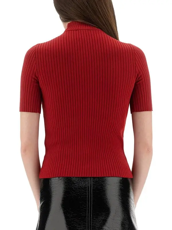 COURREGES Ribbed Knit T-shirt