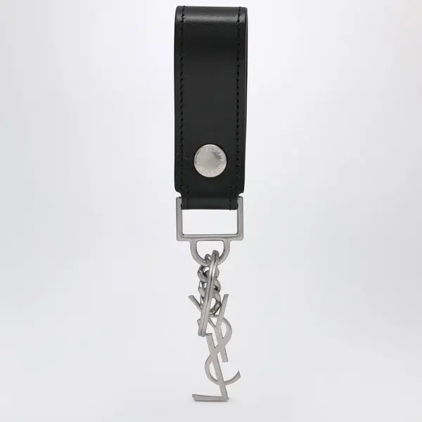 Saint Laurent Leather Cassandre Key Ring