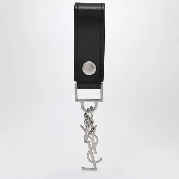 Saint Laurent Leather Cassandre Key Ring