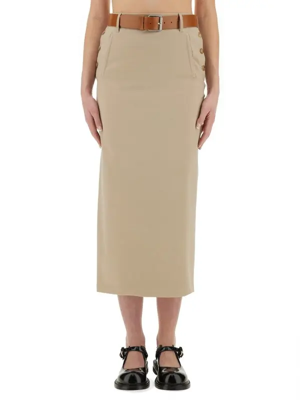 Moschino Tailored Twist Long Skirt - Cream