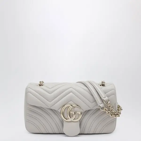 Gucci Gg Marmont Medium Light Grey Shoulder Bag - Gray
