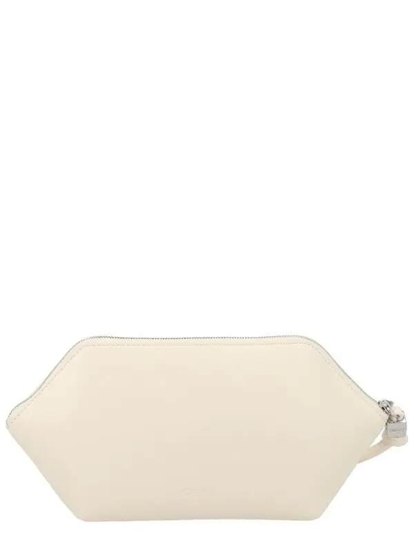GANNI Raspberry Print Makeup Pouch - Cream
