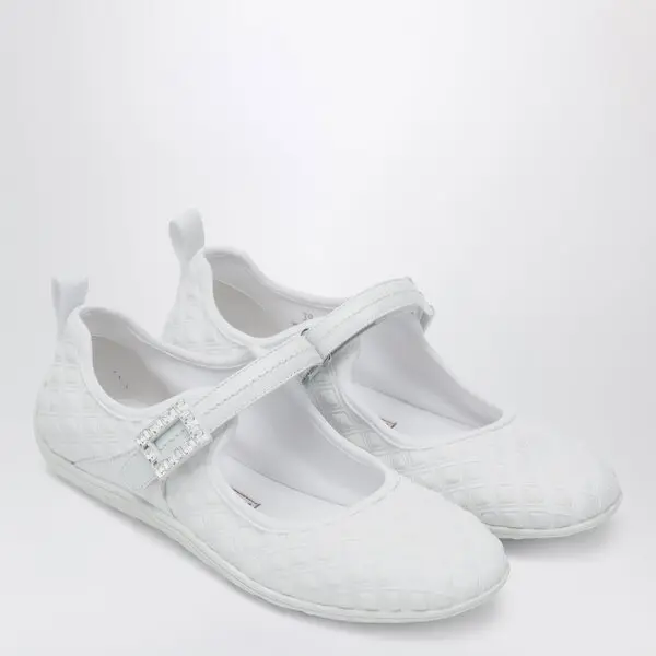 ROGER VIVIER Embellished Ballerina Flats - White