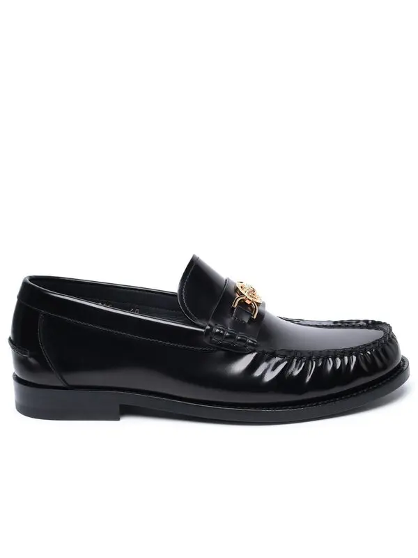 Versace Leather Loafers - Black