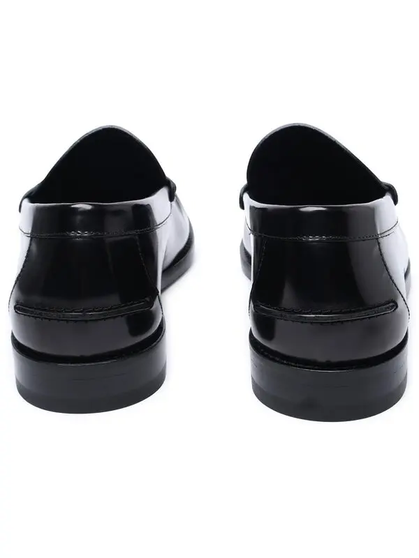 Versace Leather Loafers - Black