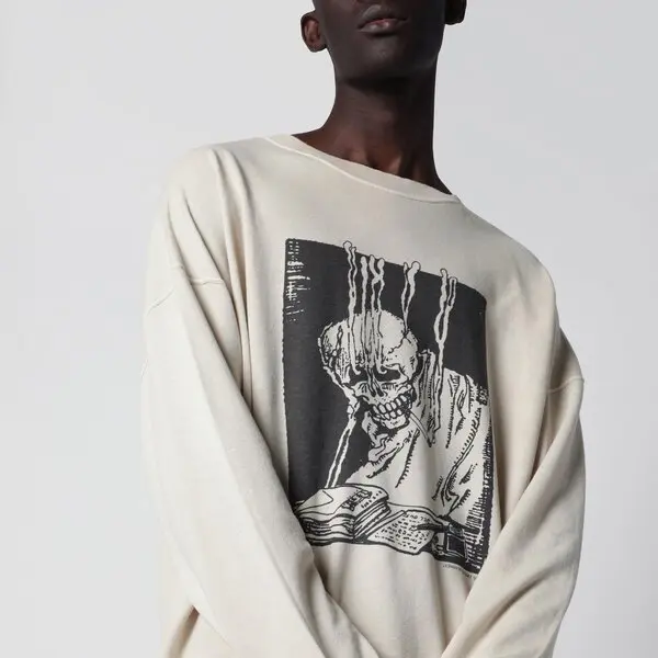 Our Legacy Slack Sweatshirt With Angry Fan Mail Print - Black