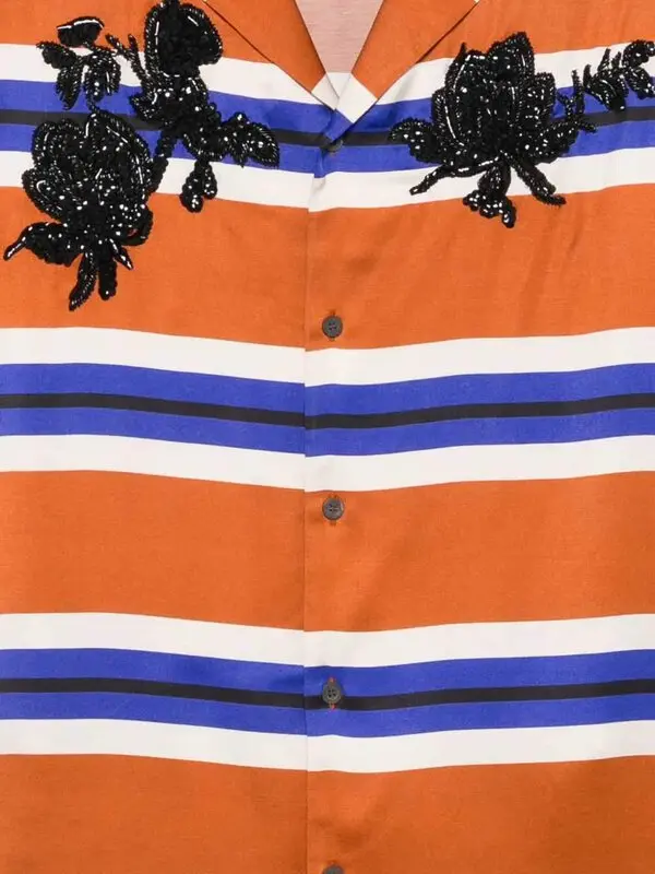 Dries Van Noten Striped Shirt Decorated With Beads