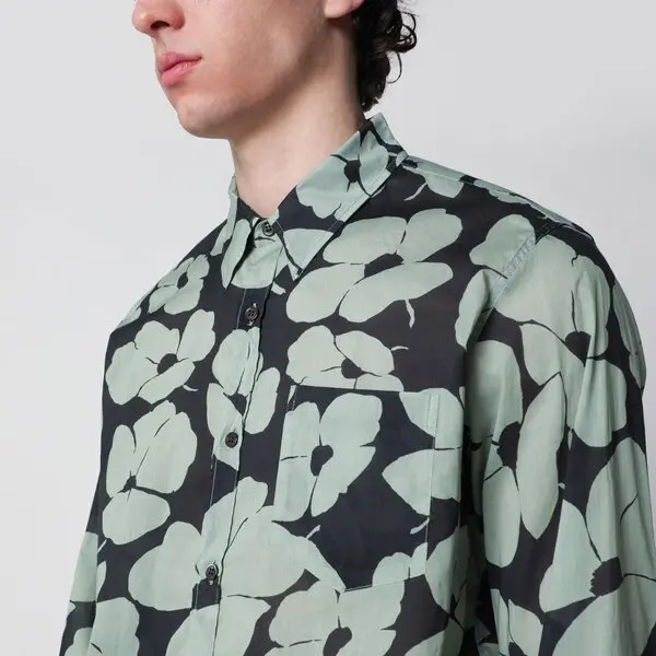 Dries Van Noten Shirt With Floral Print Pistachio Color - Green