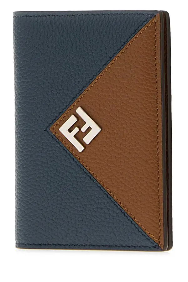 Fendi Navy Leather Card Holder