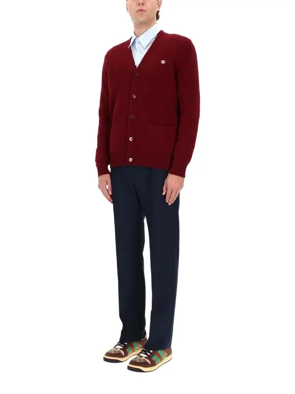 Gucci Wool And Cashmere Logo Cardigan - Multicolor