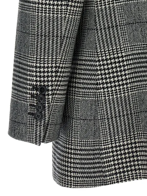 Dolce & Gabbana Pied De Poule Cashmere Blend Blazer - Multicolor
