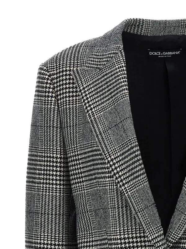 Dolce & Gabbana Pied De Poule Cashmere Blend Blazer