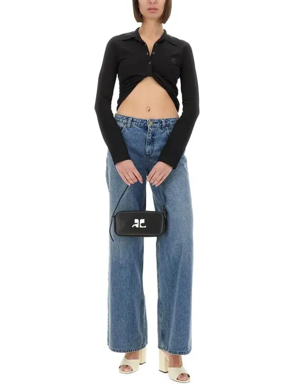 COURREGES Cropped Polo Shirt Twist