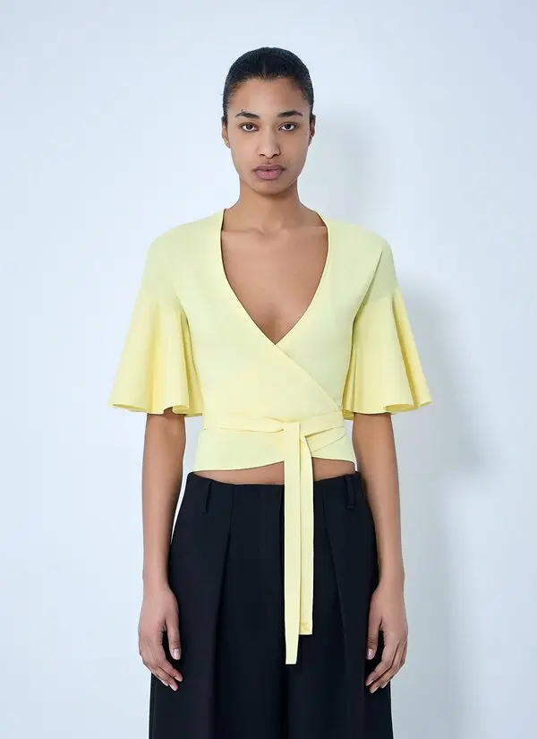 Jacquemus Wrap Knit Top - Yellow