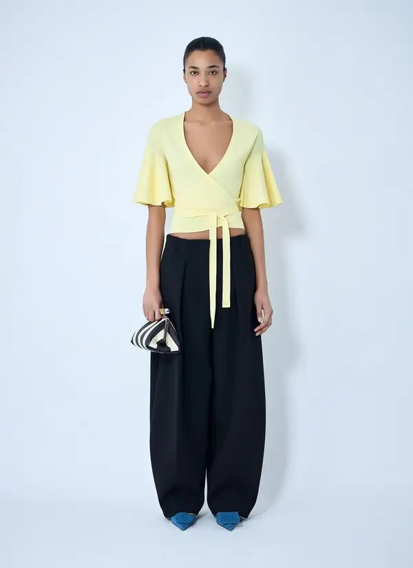 Jacquemus Wrap Knit Top - Yellow