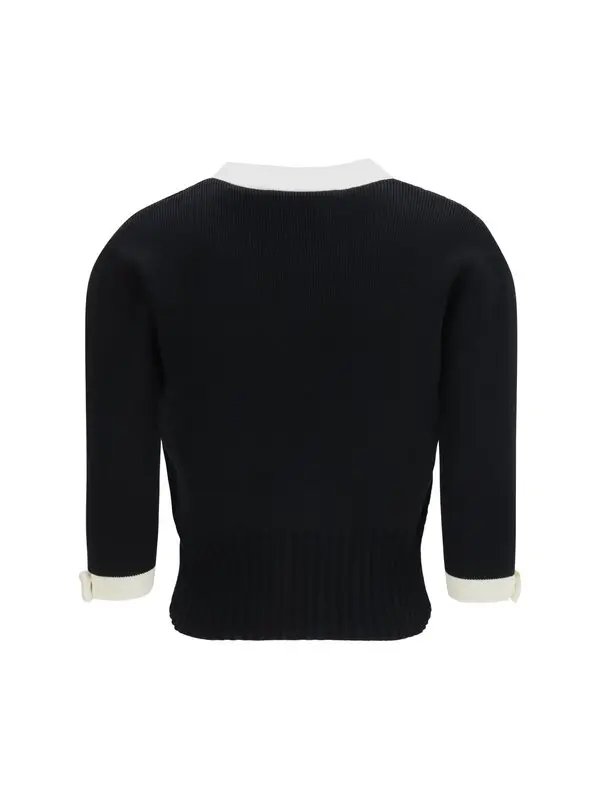 Valentino Garavani Bicolor V-neck Cardigan