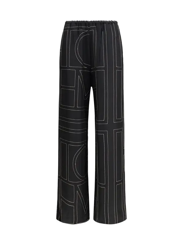 TOTEME Silk Monogram Pants