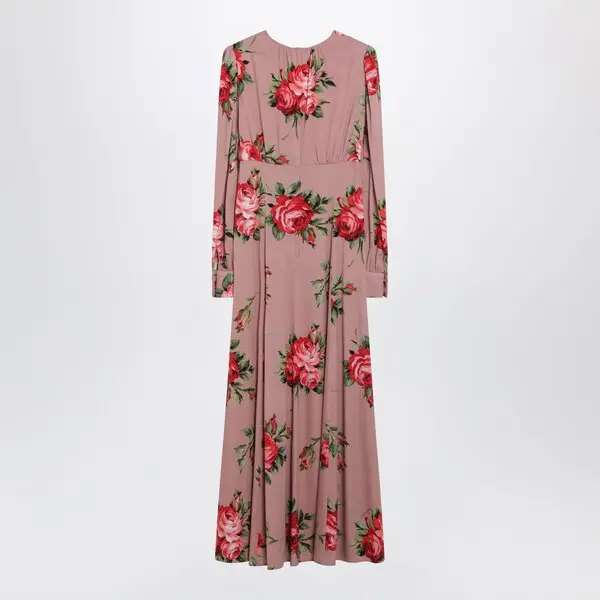 Dolce & Gabbana Silk Blend Bouquet Print Crêpe Dress - Pink