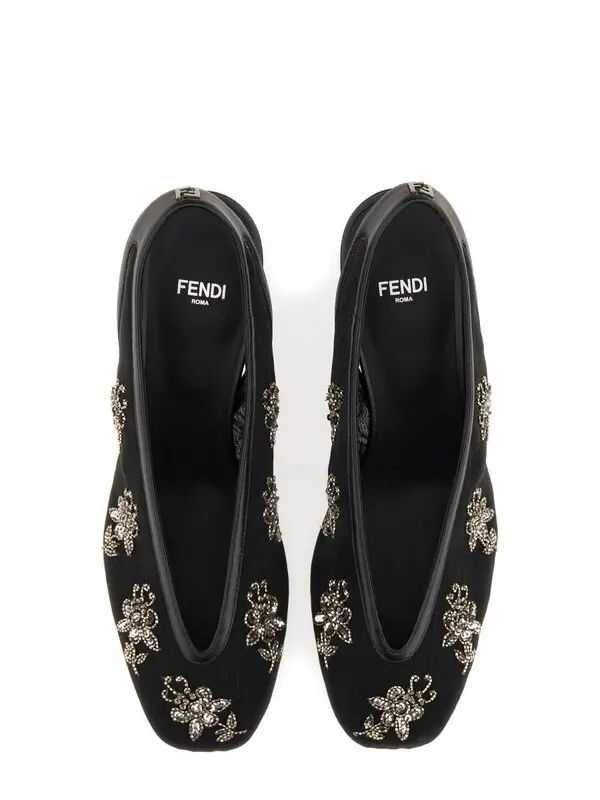Fendi Slingback With Embroidery