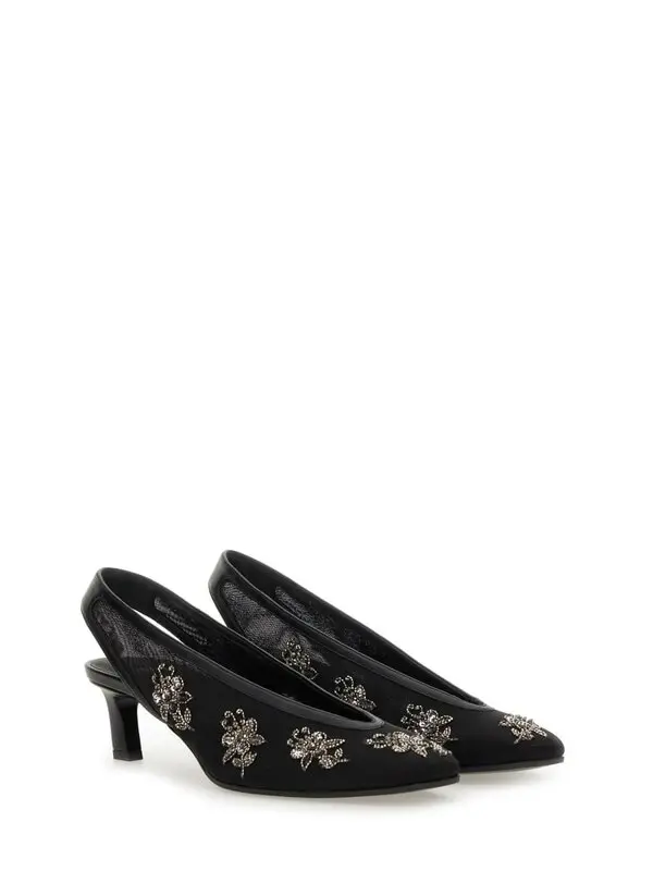 Fendi Embroidered Slingback