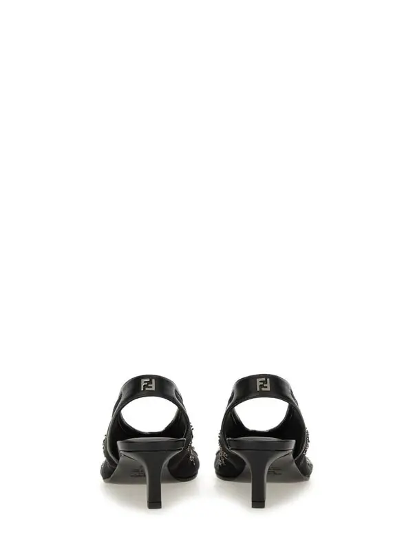 Fendi Embroidered Slingback
