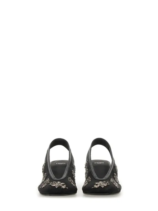 Fendi Embroidered Slingback