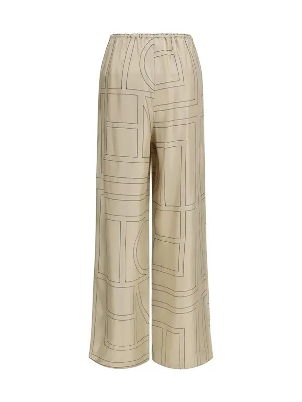 TOTEME Silk Monogram Pants - Multicolor