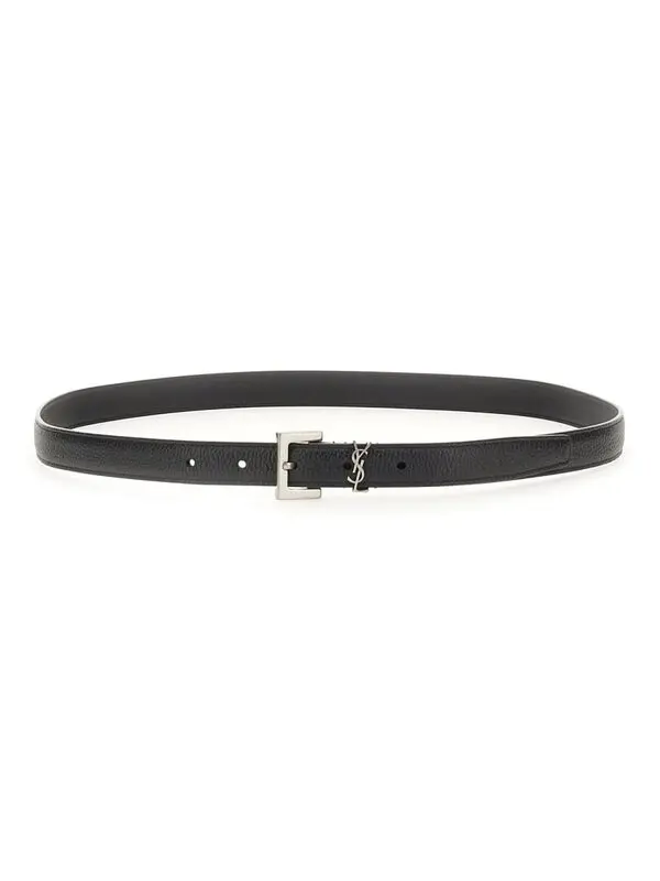 Saint Laurent Cintura Sottile Cassandre - Black