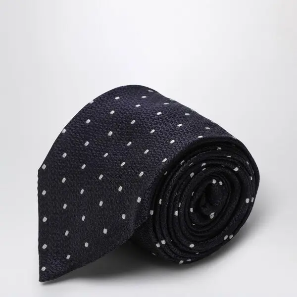 Destin White Polka Dot Silk Tie