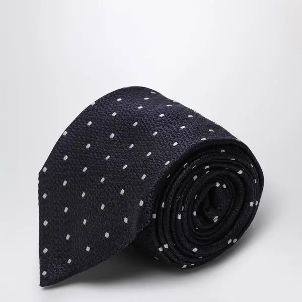 Destin Polka Dot Silk Neck Ties - Blue