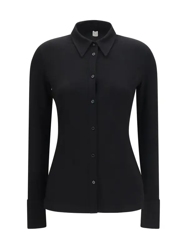TOTEME Viscose Shirt With High Cuffs - Black