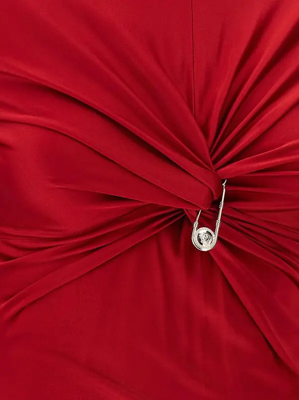 Versace Safety Pin Midi Dress - Red
