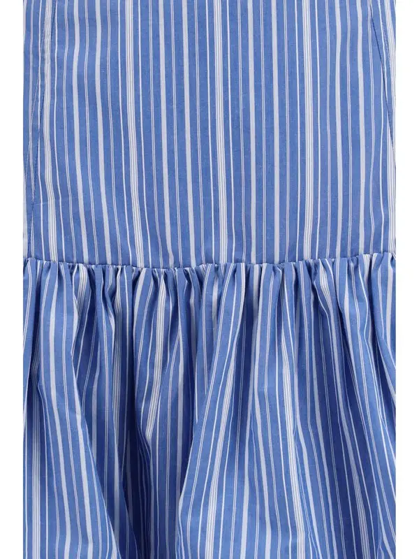 GANNI Striped Mini Balloon Skirt - Blue