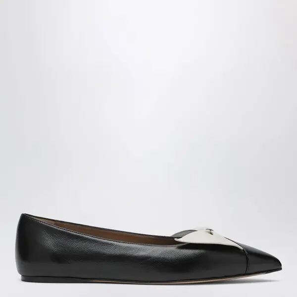 FERRAGAMO Soft Bow Ballerina Flats /mascarpone - Black