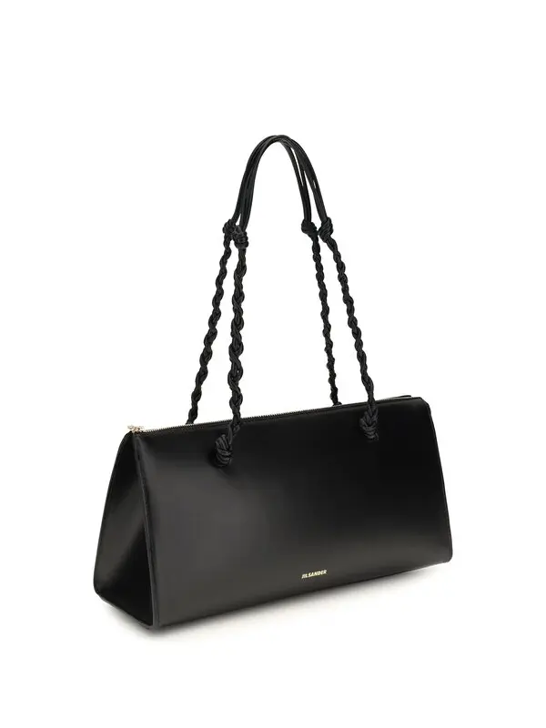 JIL SANDER Leather Shoulder Bag - Black