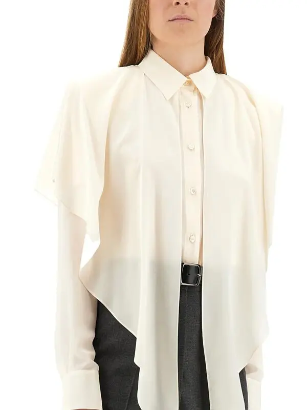Stella McCartney Semi-transparent Shirt With Layered Panel - Cream