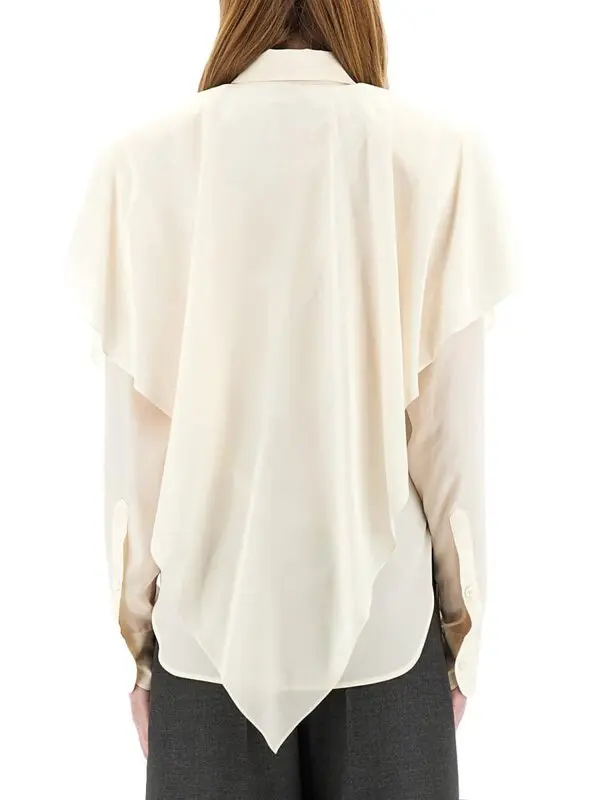 Stella McCartney Semi-transparent Shirt With Layered Panel - Cream