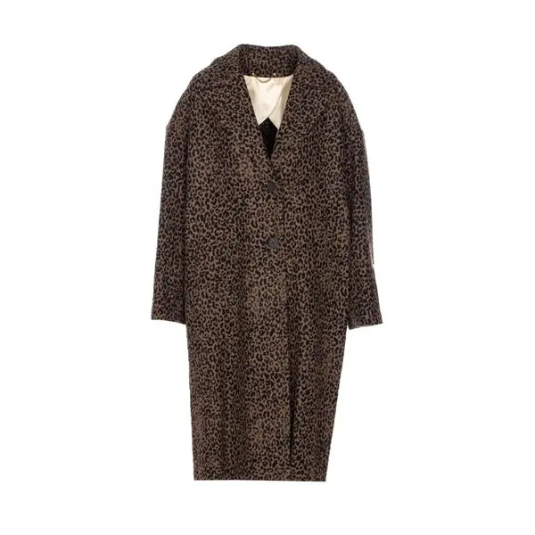 GOLDEN GOOSE Leopard Print Coat - Brown
