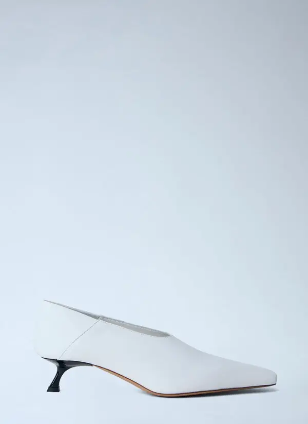 Sportmax Leather Kitten Heel Pumps - White